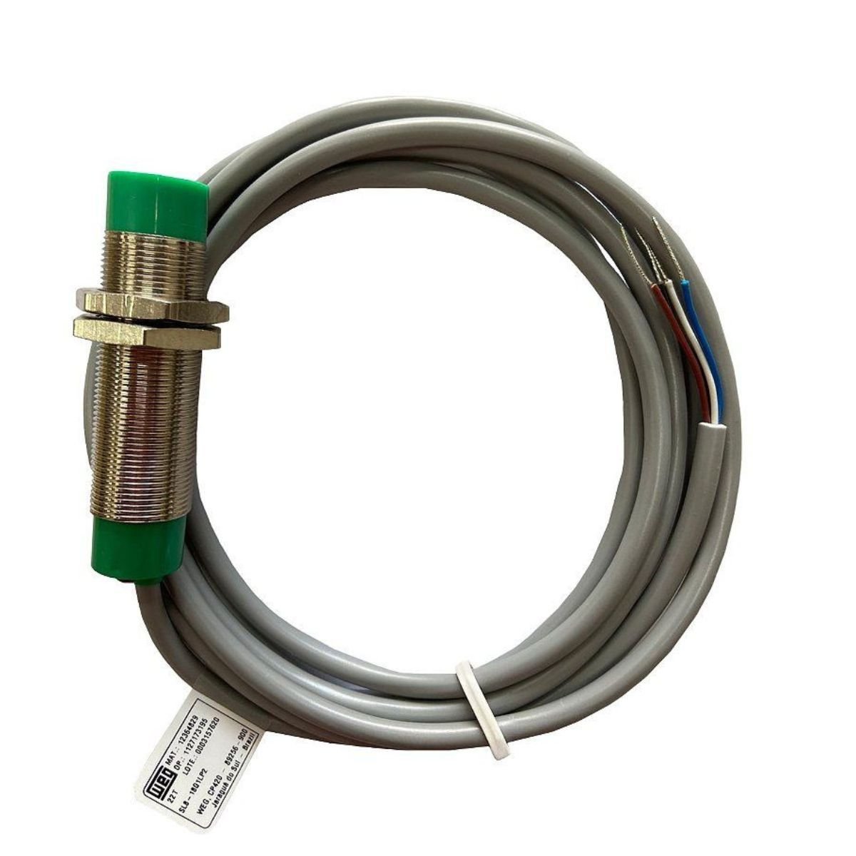 Sensor Indutivo Cabo M18 Saliente NA + NF PNP SL8-18G1LP2 Weg Verde