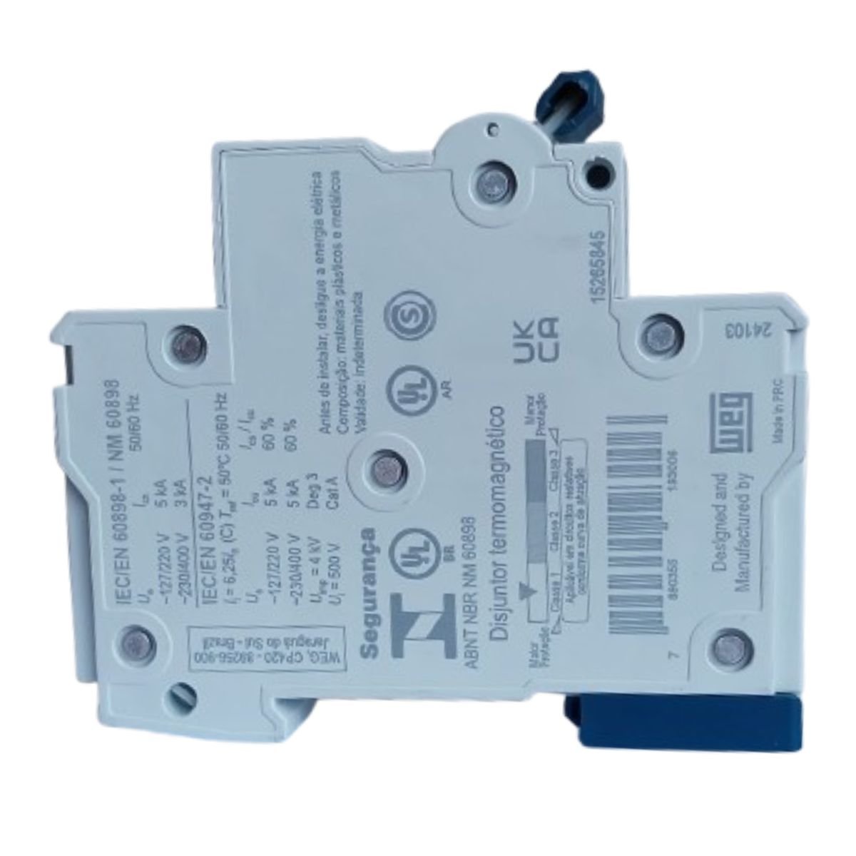 Disjuntor Mini Monopolar MDWP 20A Curva B Weg