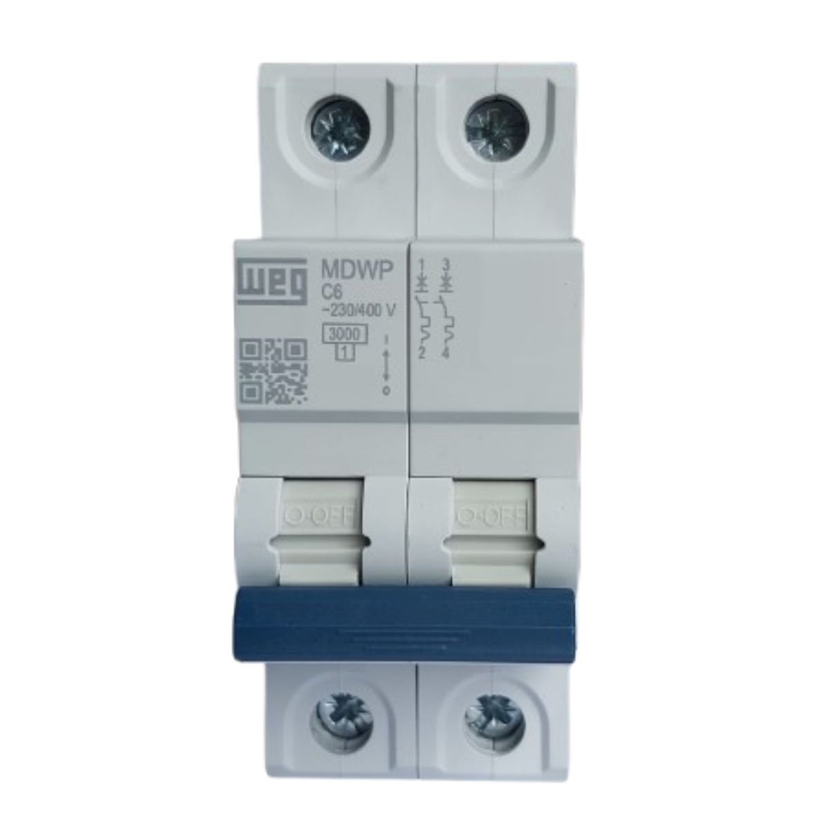 Disjuntor Mini Bipolar MDWP 6A Curva C Weg