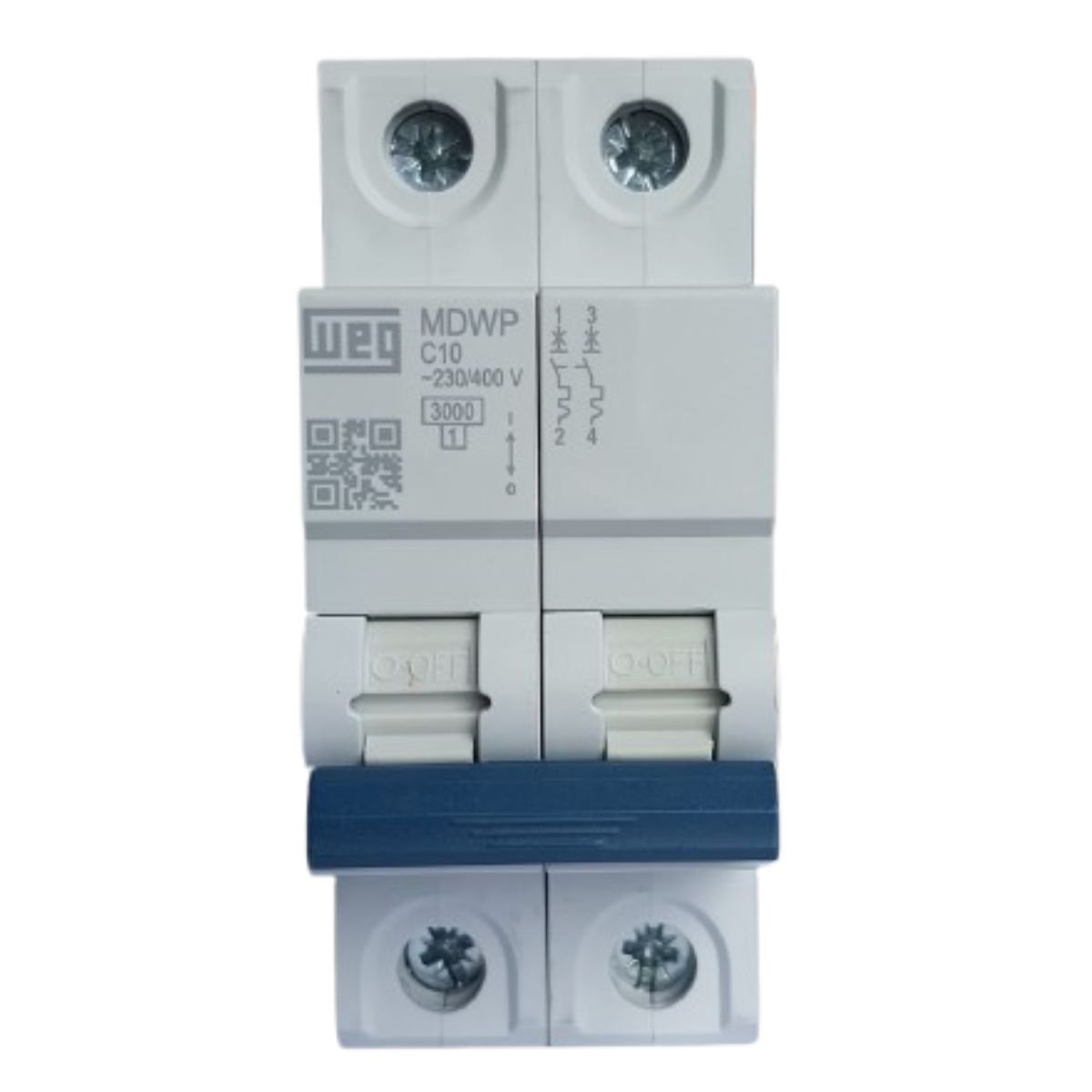 Disjuntor Mini Bipolar MDWP 10A Curva C Weg