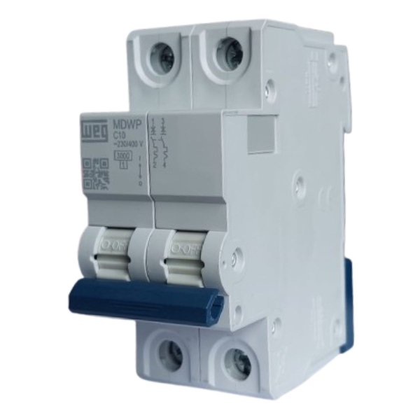 Disjuntor Mini Bipolar MDWP 10A Curva C Weg