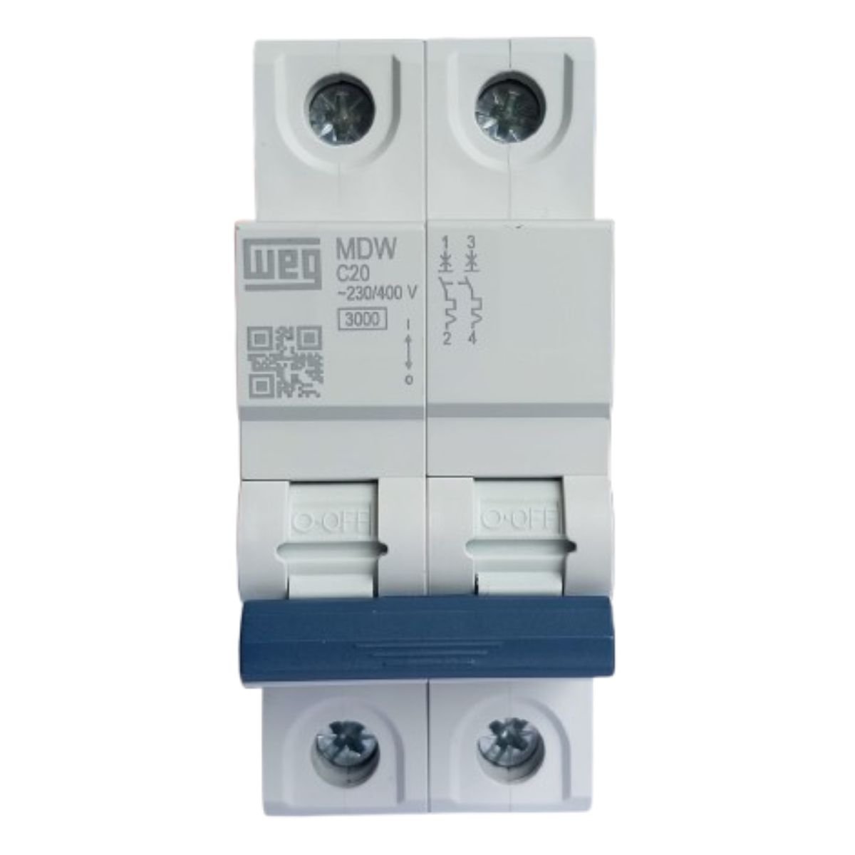 Disjuntor Mini Bipolar MDWP 20A Curva C Weg